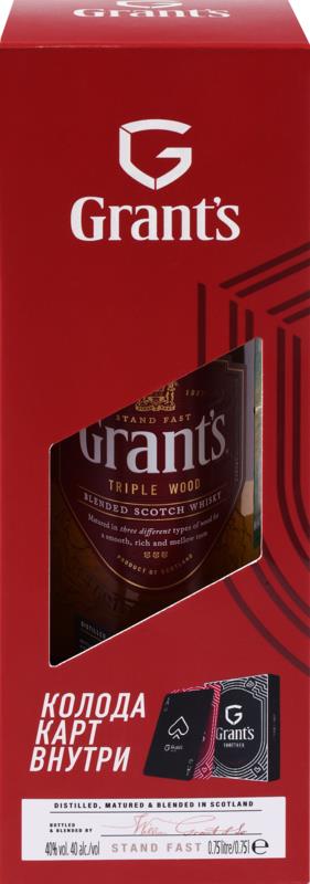 Виски GRANT'S Triple wood Шотландский купажированный 3 года 40% с ...